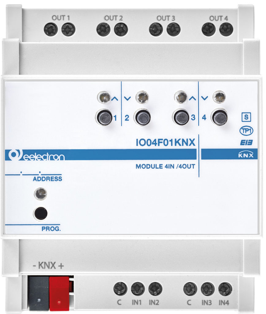 KNX 4 kanal universal modul 4 inn/ 4 rele - Instell